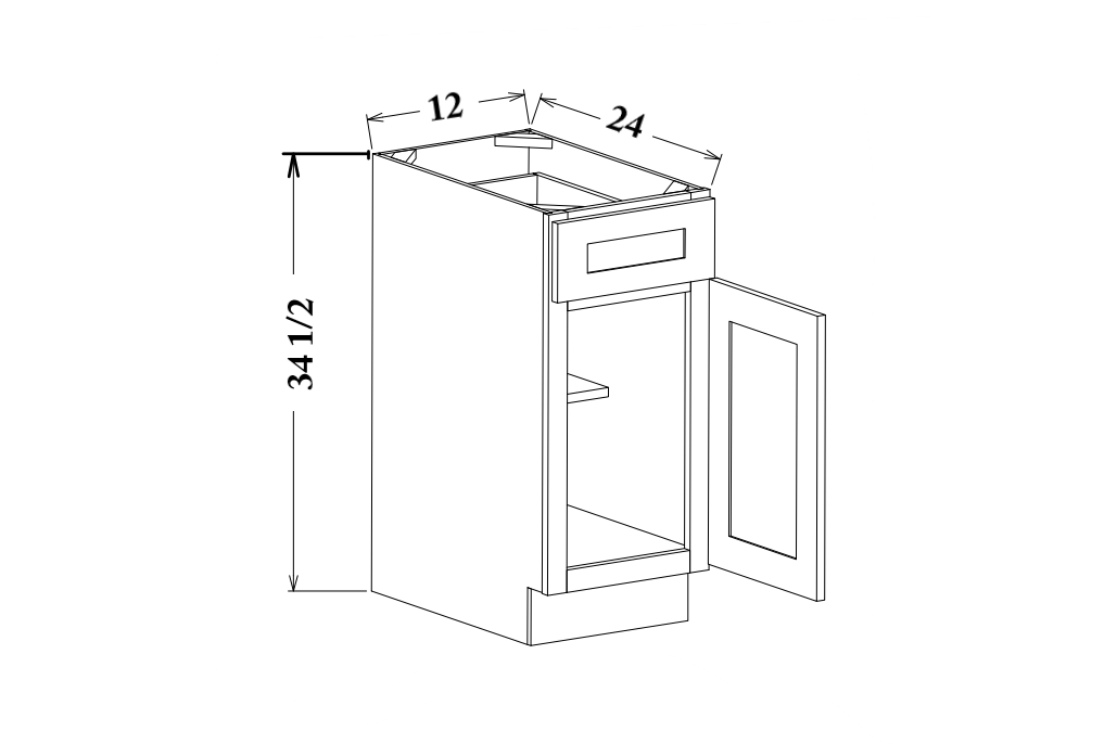 12" Wide Base Cabinet – Ready To Assemble Kitchen Cabinets