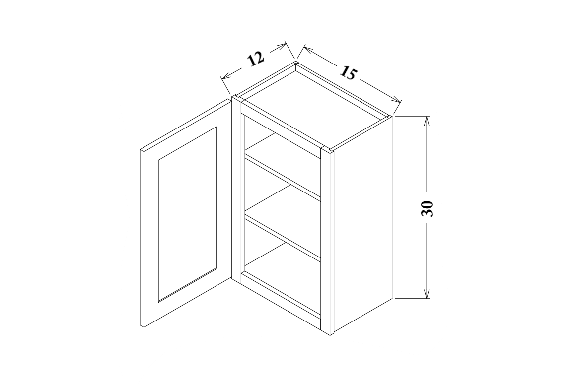 15" Wide x 30" Tall – Ready To Assemble Kitchen Cabinets