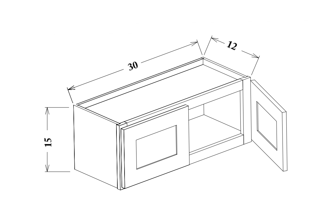 30" Wide x 15" Tall – Ready To Assemble Kitchen Cabinets